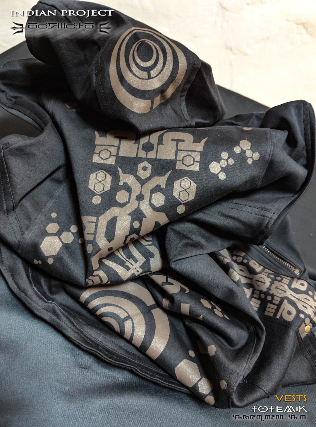 Totemik Denim Vest: Goa Psytrance Festival Wear - Etsy