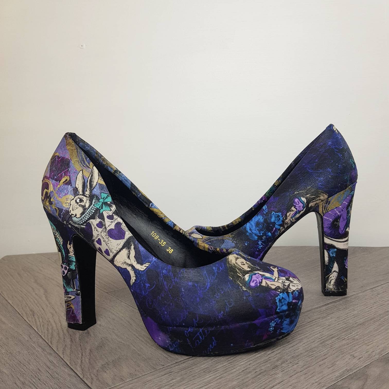 Alice in Wonderland Heels, Court Shoes, Gothic High Heels, Women Custom ...