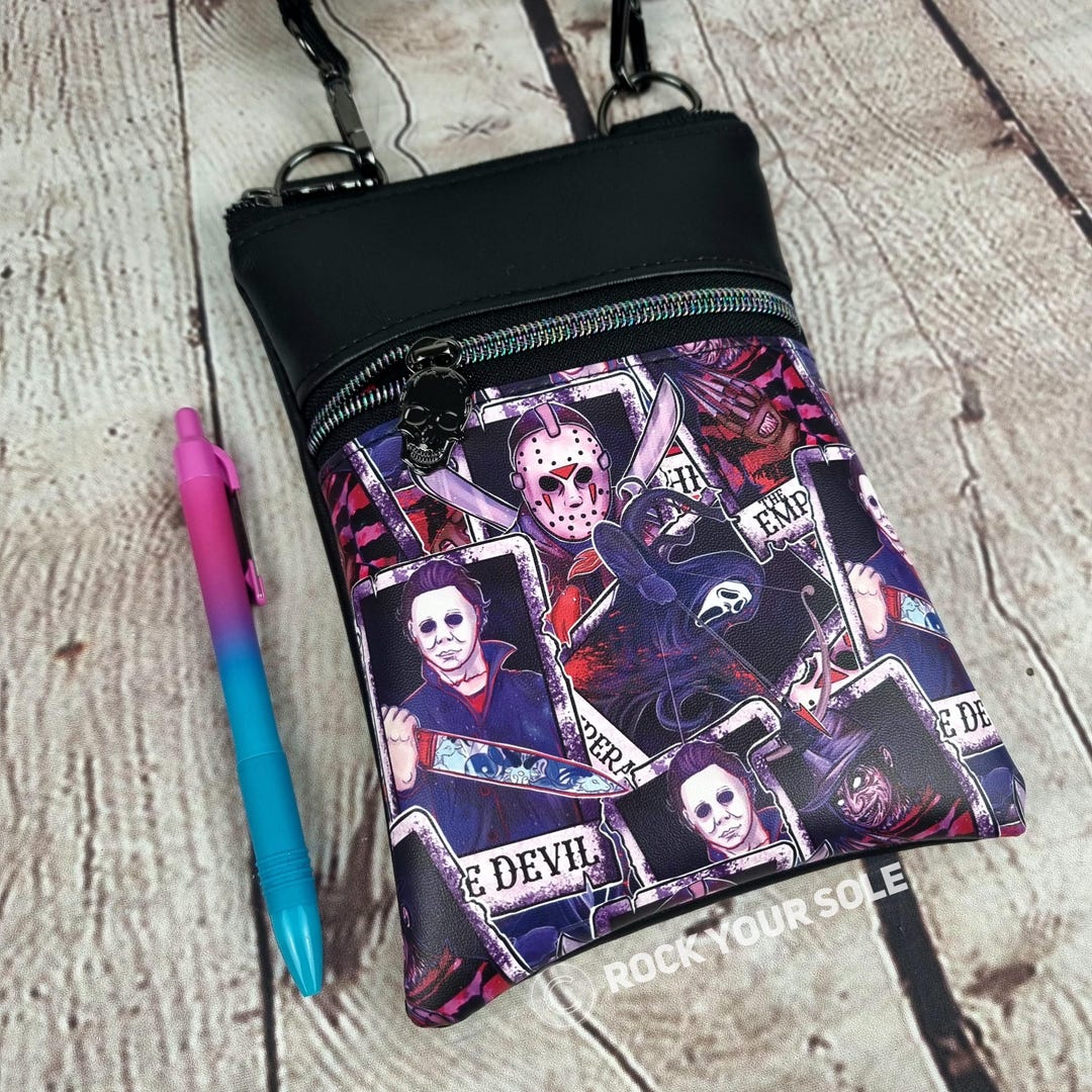 Horror Movies Crossbody Bag, Faux Leather Skull Handbag, Goth Small Bag ...