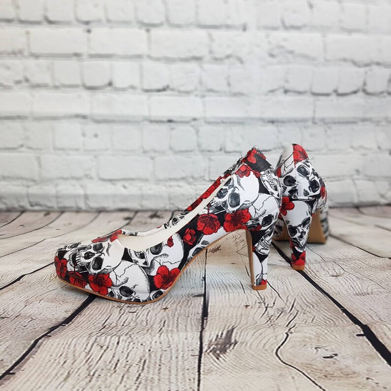 Gothic Shoes White Skull Heels Custom Shoes Skull Pumps | Etsy