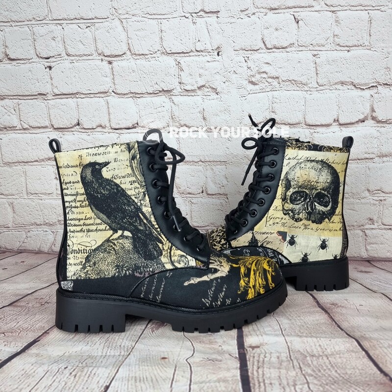Gothic Boots Crow - Etsy UK