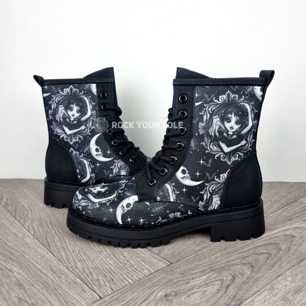Wednesday Addams Boots - Etsy