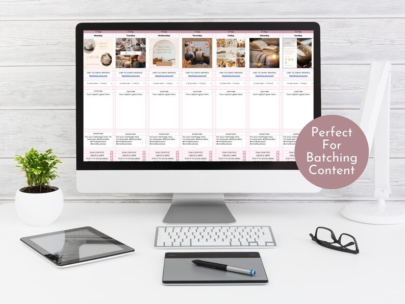 Social Media Content Planner, Content Calendar Template, Editable Google Sheets Spreadsheet for ...