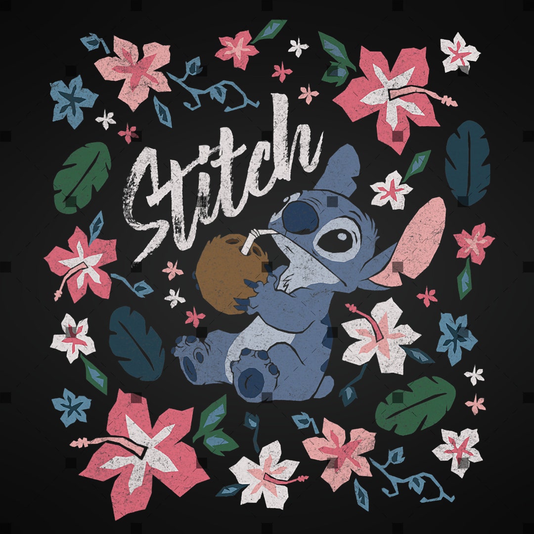 Lilo Stitch Floral Stitch Coconut Portrait - Etsy