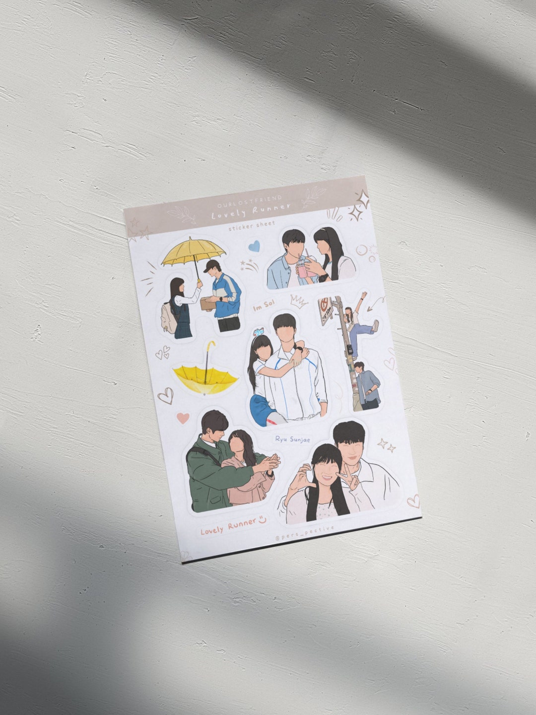 Lovely Runner Sticker Sheet - Kdrama Korean Fanart Matte Vinyl Stickers ...
