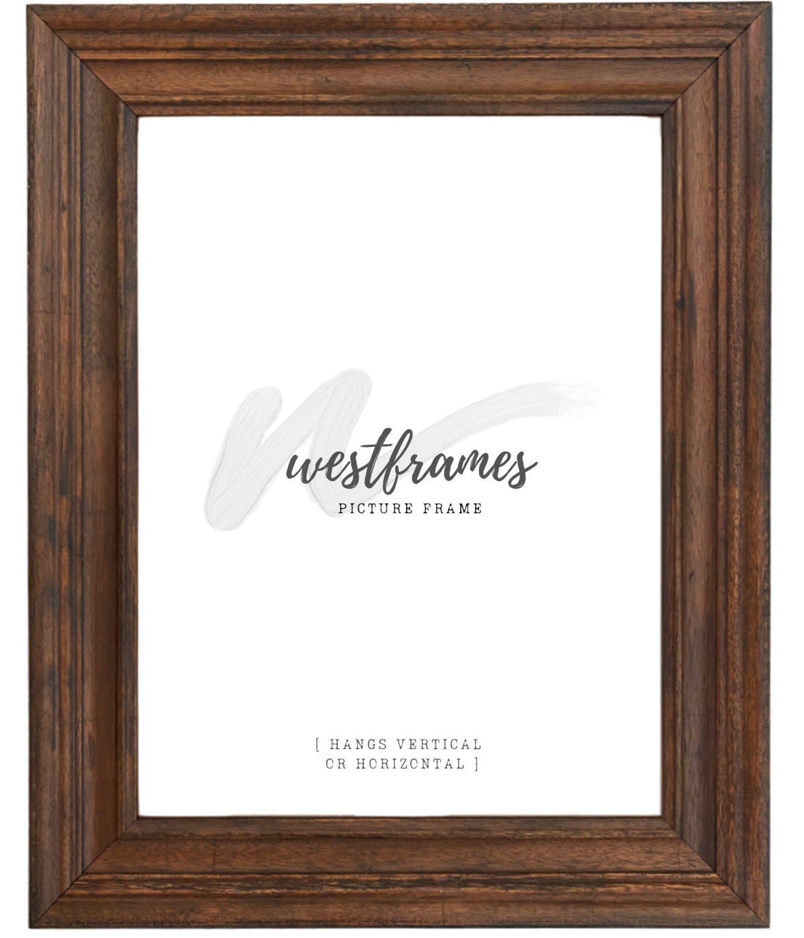Farmhouse Distressed Rustic Pecan Wood Picture Frame 2.25" Wide, Canvas ...