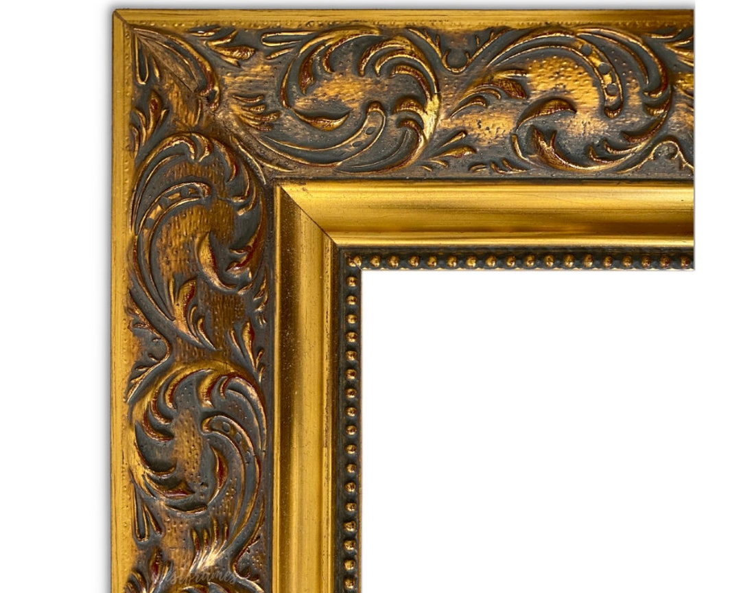 Antique Gold Ornate Picture Frame, Canvas Art Photo Gallery Frame 2.875 ...