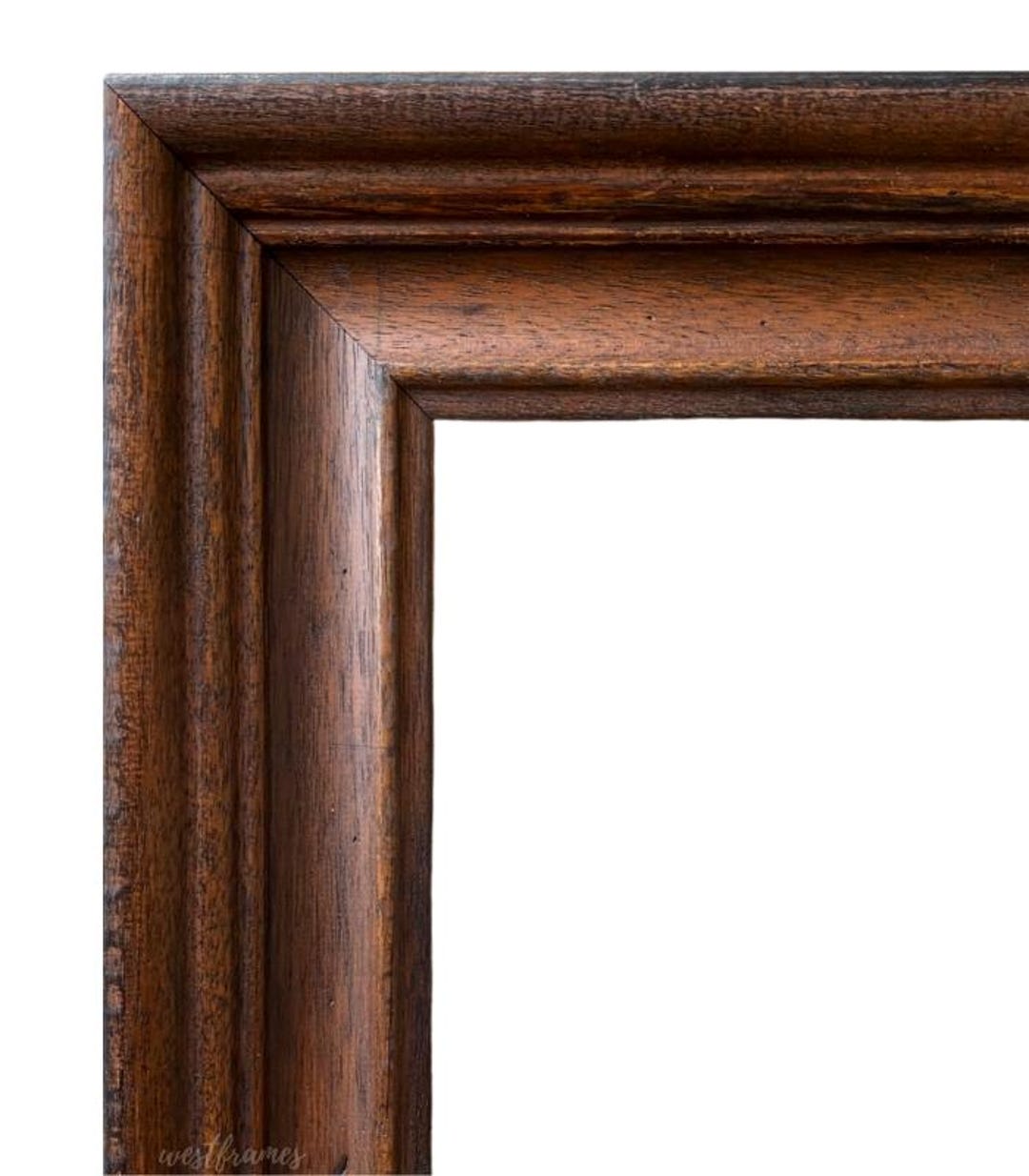 Farmhouse Distressed Rustic Pecan Wood Picture Frame 2.25" Wide, Canvas ...