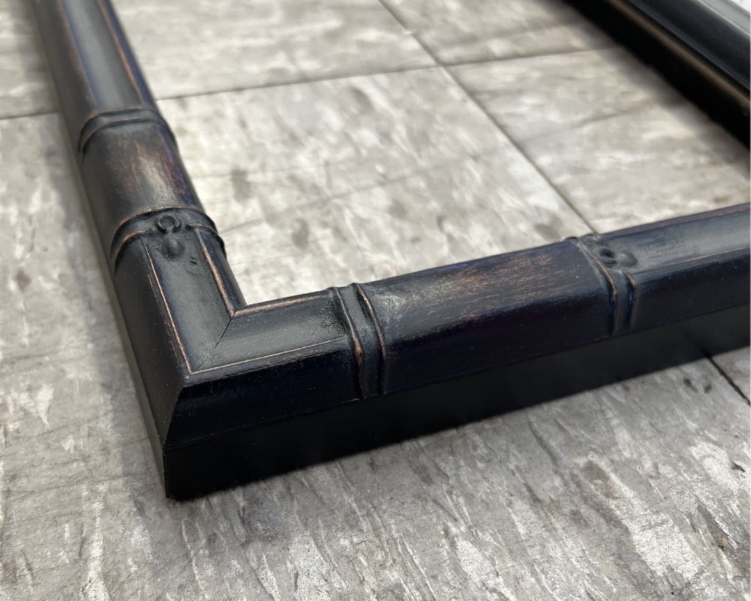 Modern Vintage Bamboo Black Brown Frame, Canvas Painting Photo Picture ...