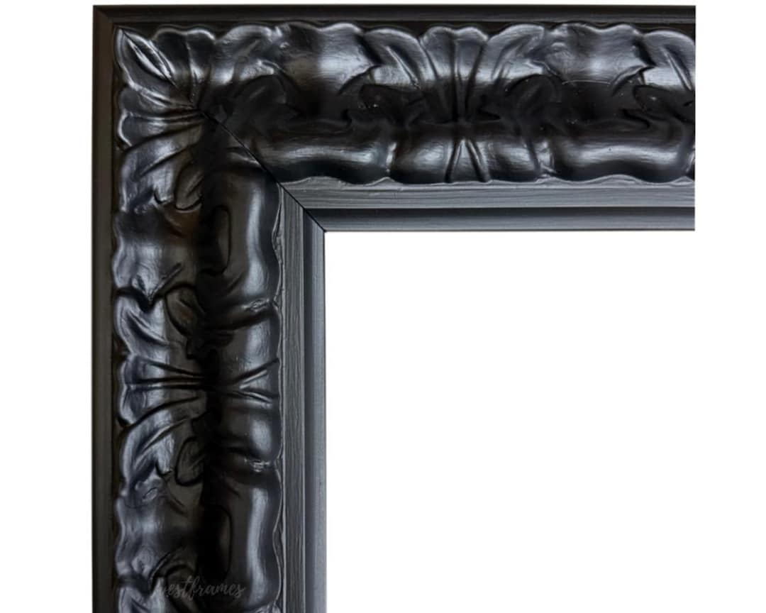 Vintage Gothic Black Wood Picture Frame: Baroque Ornate Floral Design - Etsy