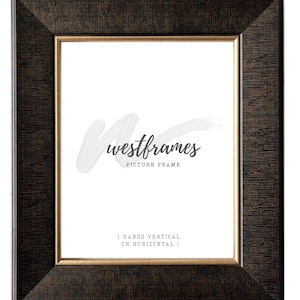 Distressed Brown Gold Canvas Painting Art Photo Picture Frame 2.125" Wide, Custom Frames for ...