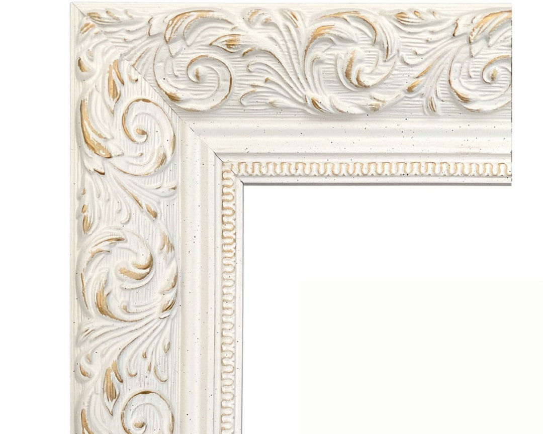 West Frames Bella French Ornate Embossed Antique White Wood Wall ...