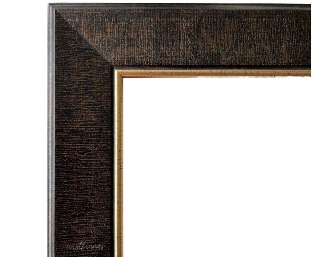 Distressed Brown & Gold Picture Frame, Kennedy Style, Wall Art Decor - Etsy
