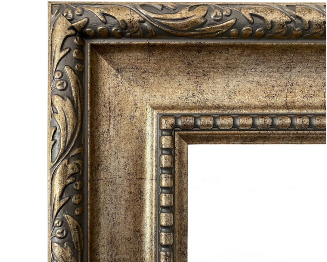 Ornate Antique Silver Gold Picture Frame, Canvas Painting Art Frame 4. ...