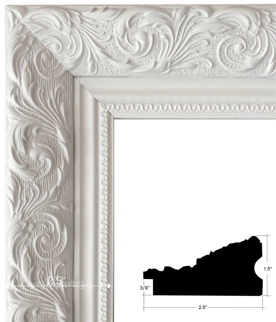 West Frames Bella French Ornate Embossed Shabby Chic White - Etsy