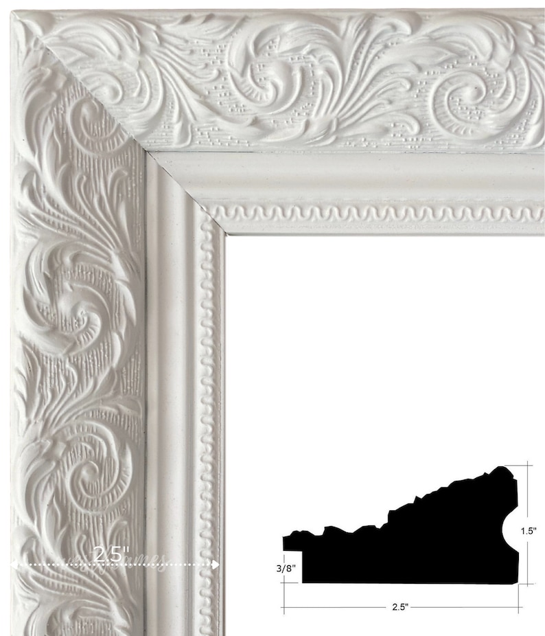 West Frames Bella French Ornate Embossed Shabby Chic White - Etsy