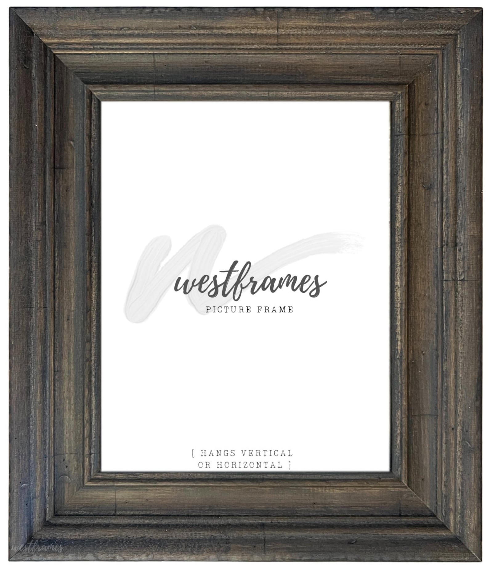 Farmhouse Distressed Rustic Gray Brown Wood Picture Frame, Canvas ...