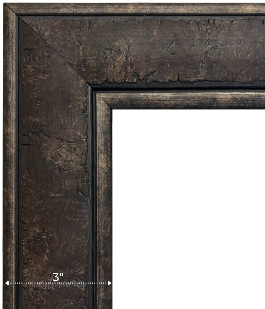 Rustic Distressed Dark Charcoal Brown Wall Picture Frame - Etsy