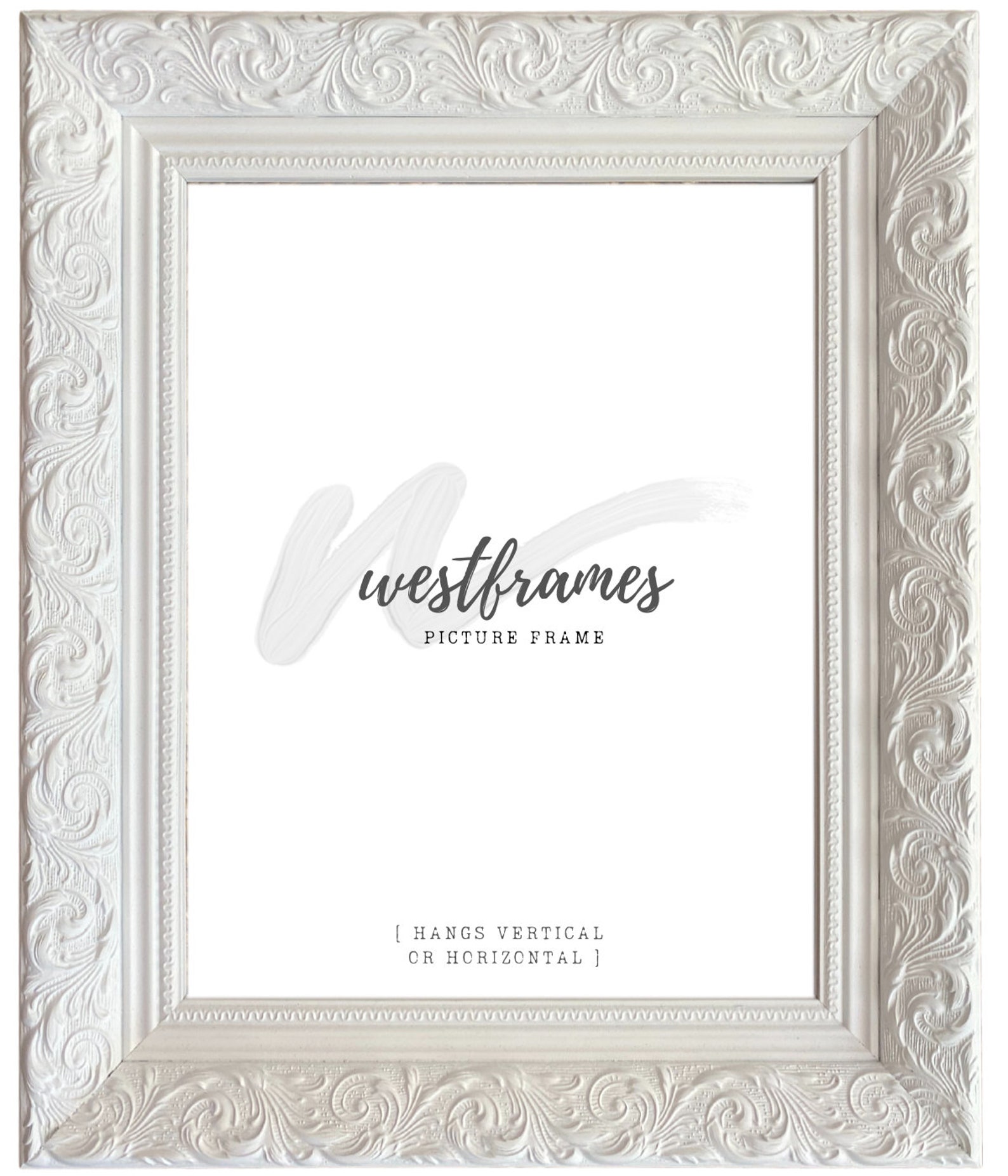 West Frames Bella French Ornate Embossed Shabby Chic White - Etsy