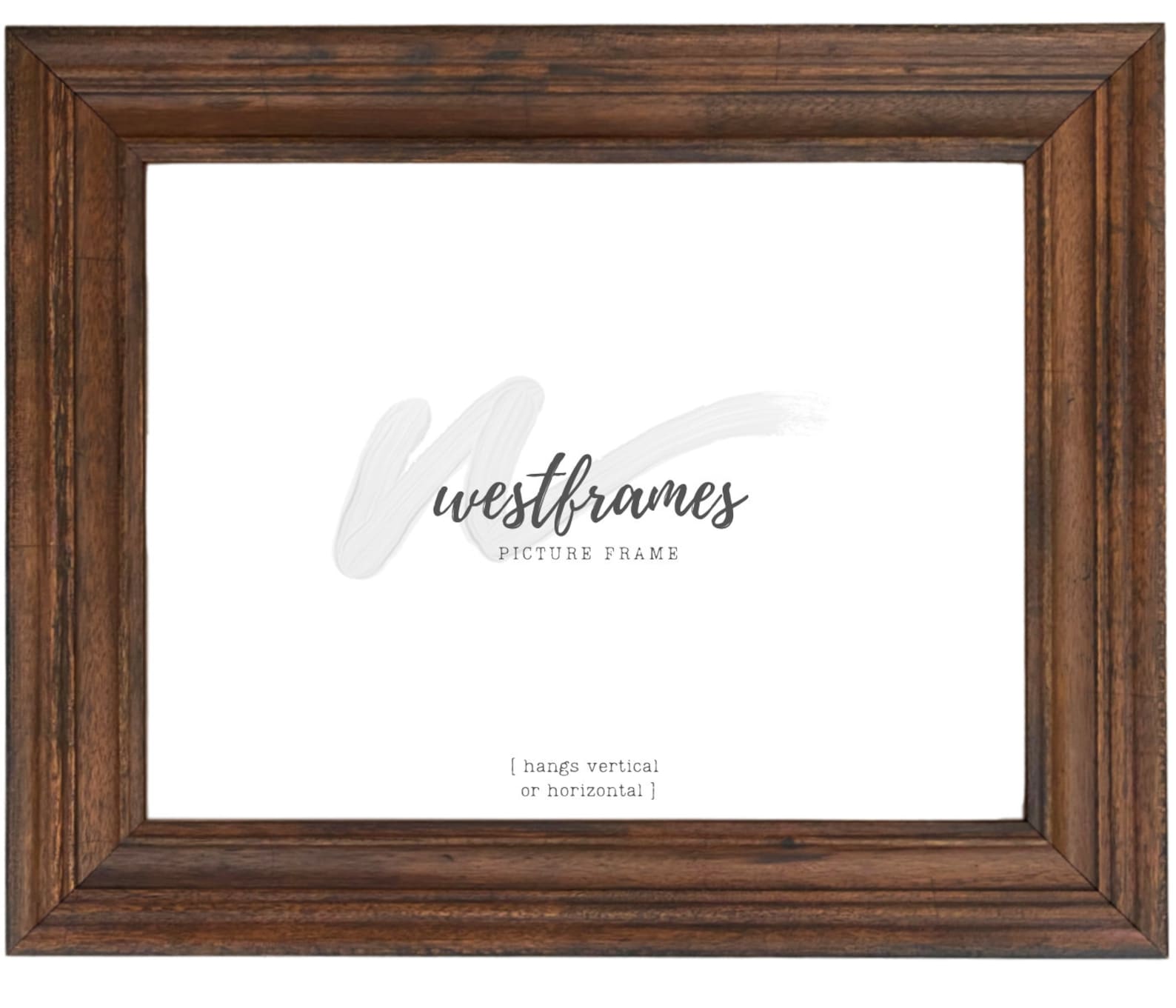 Farmhouse Distressed Rustic Pecan Wood Picture Frame 2.25" Wide, Canvas ...
