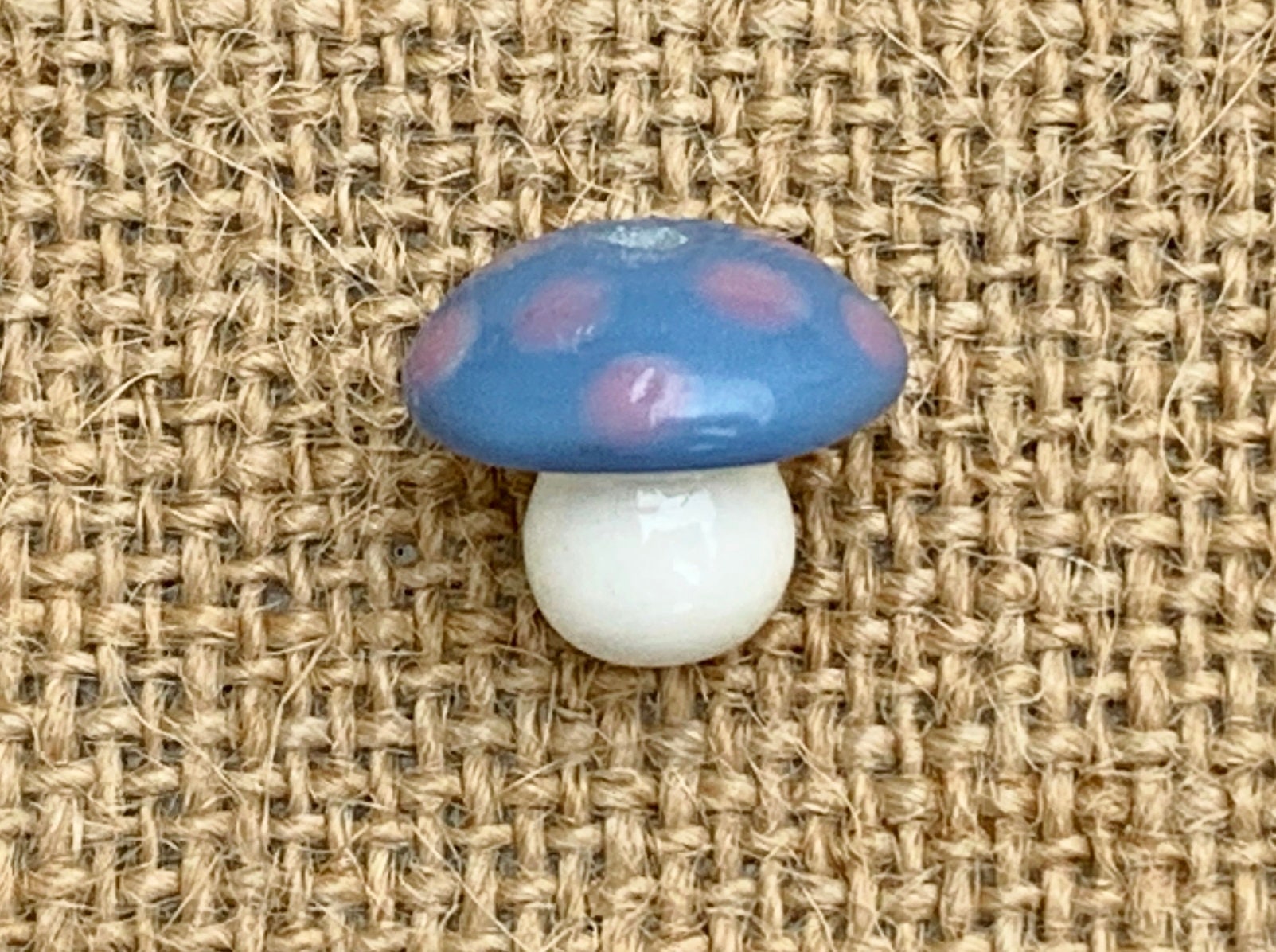 3 Blue Toadstool Spotted Mushrooms Lampwork Glass Beads - Etsy