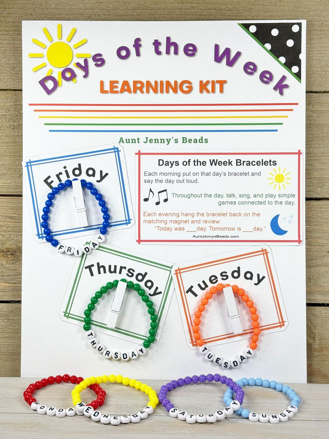 Days of the Week Bracelets W/ Hangers | Homeschool Learning Craft Kits ...