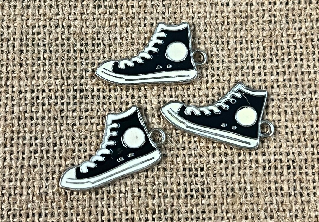 1 3 5 Enamel Black & White Converse Hi Top Charms Novelty Charms ...