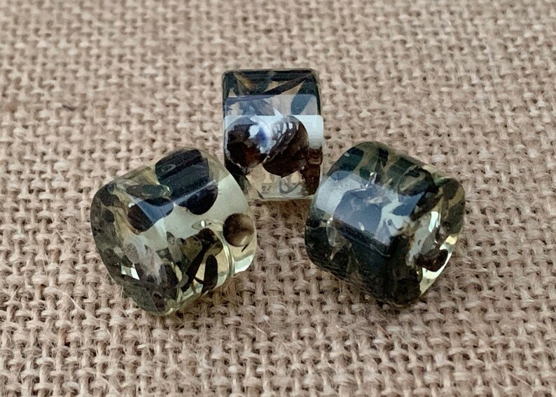 5 | 10 Antique Black Speckled Resin Column Bead | 11x15mm | 2mm Hole - Etsy