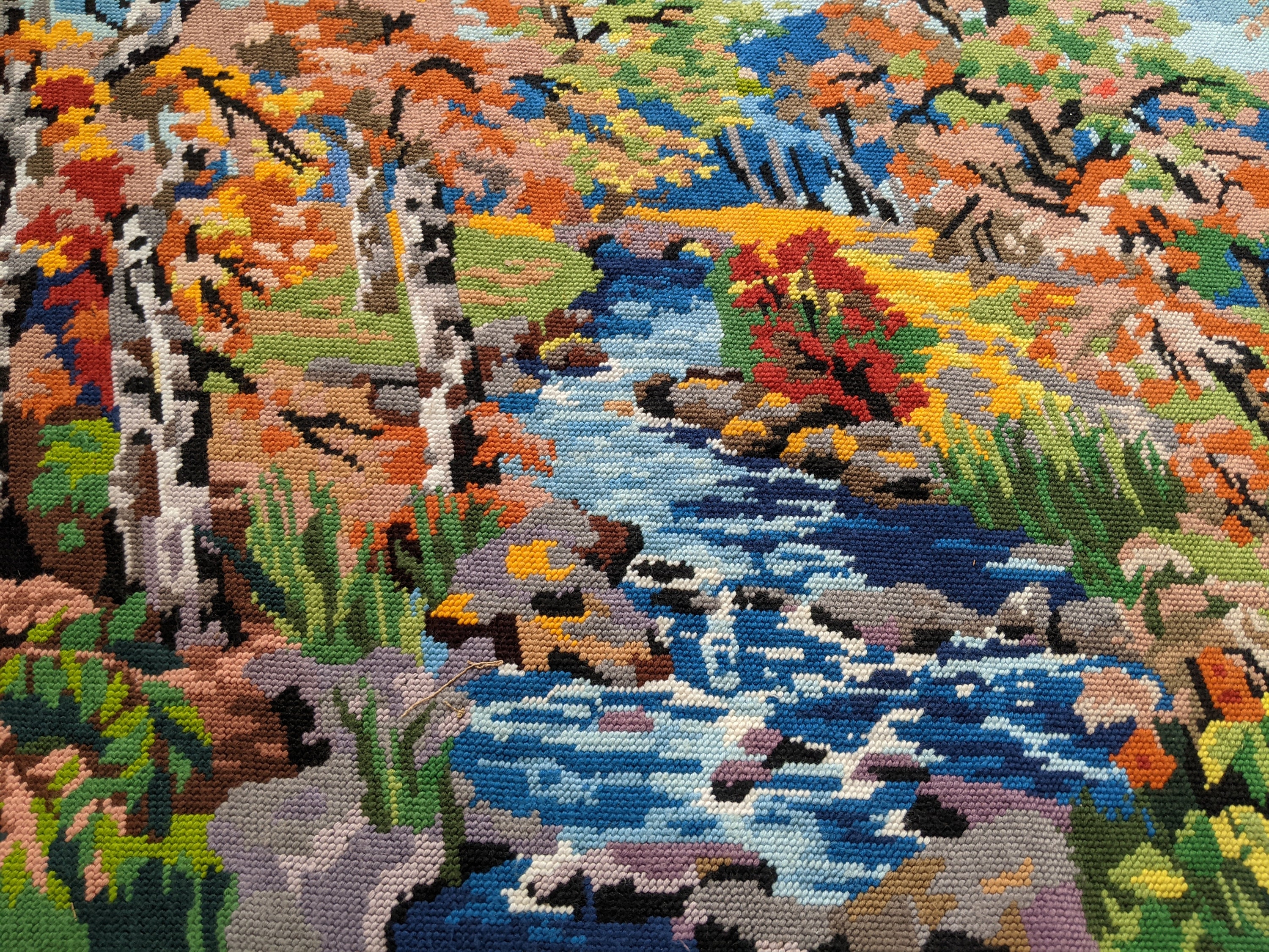 Autumn Forest Completed Vintage Needlepoint Tapestry. Perfect for ...
