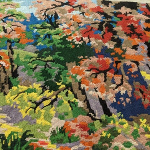 Autumn Forest Completed Vintage Needlepoint Tapestry. Perfect for ...
