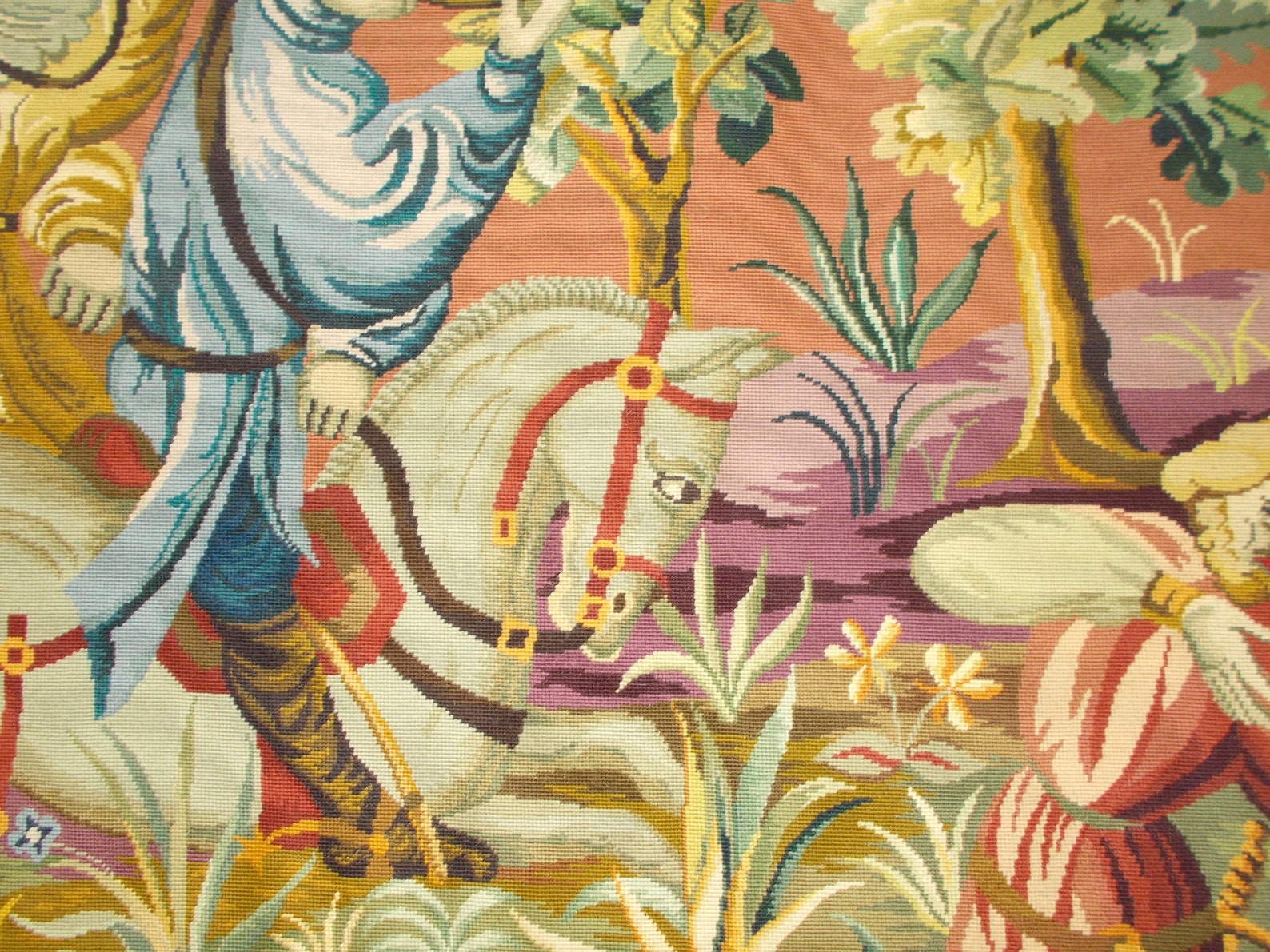 Large Hand Sewn Needlepoint Tapestry Wall Hanging. Beautiful. - Etsy