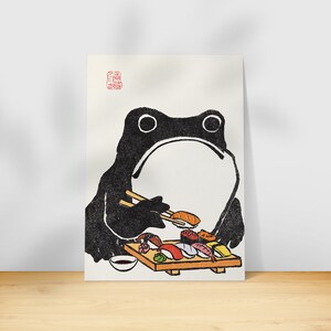 Japanese Greeting Card - Sushi Ezen Frog - Etsy