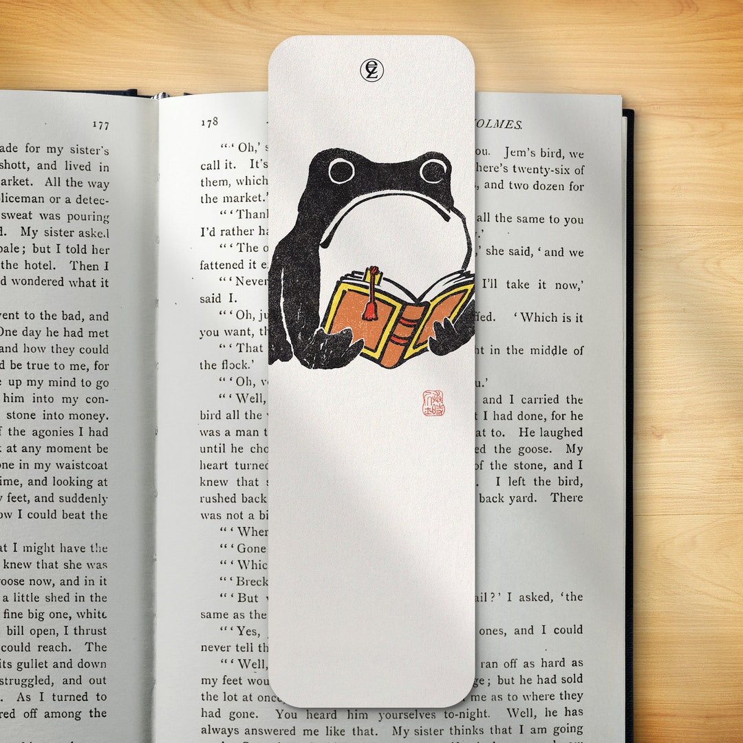 Japanese Bookmark Book Reading Ezen Frog - Etsy