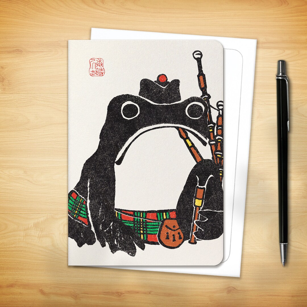 Japanese Greeting Card Scottish Ezen Frog - Etsy