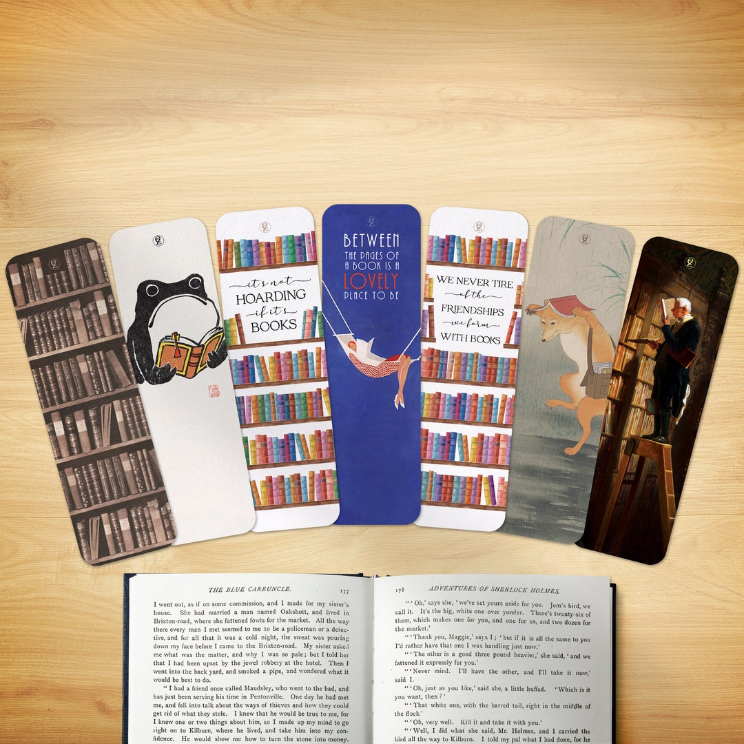 7 Bookmarks - Book Reader Designs - Etsy