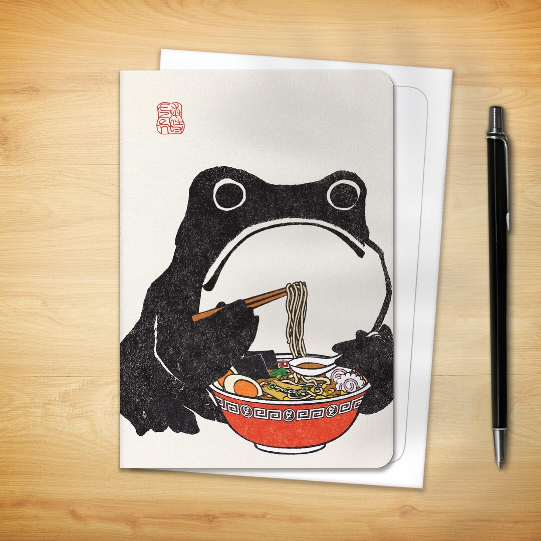 Japanese Greeting Card - Ramen Ezen Frog - Etsy Canada