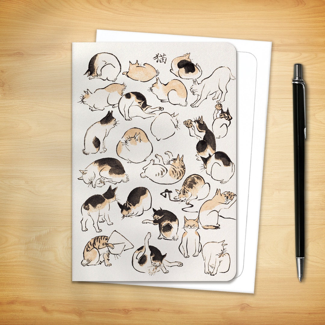 Japanese Greeting Card - Cats by Hiroshige - Etsy