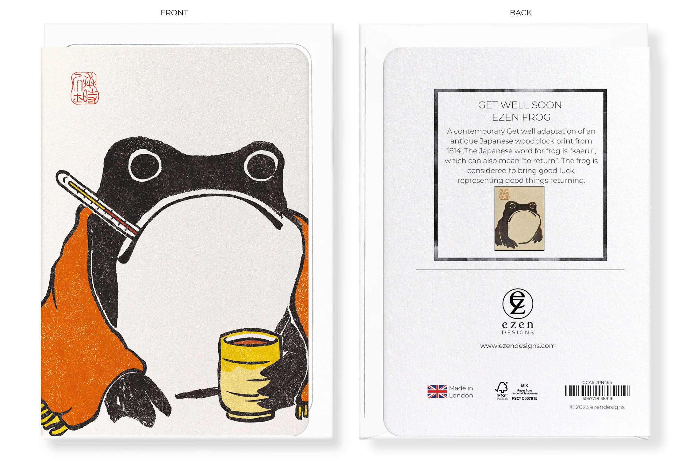 Japanese Get Well Soon Card Ezen Frog for Him Her Them - Etsy