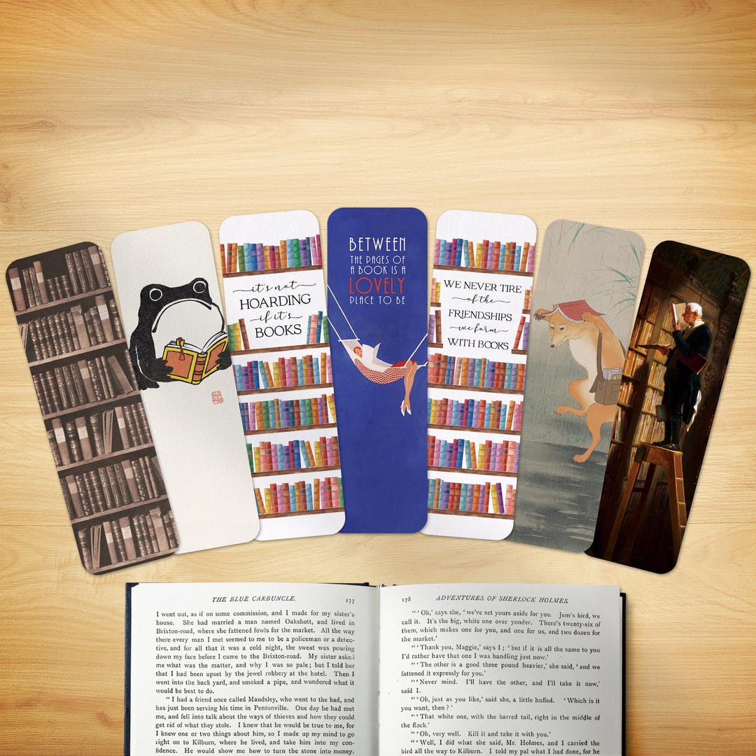 7 Bookmarks - Book Reader Designs - Etsy