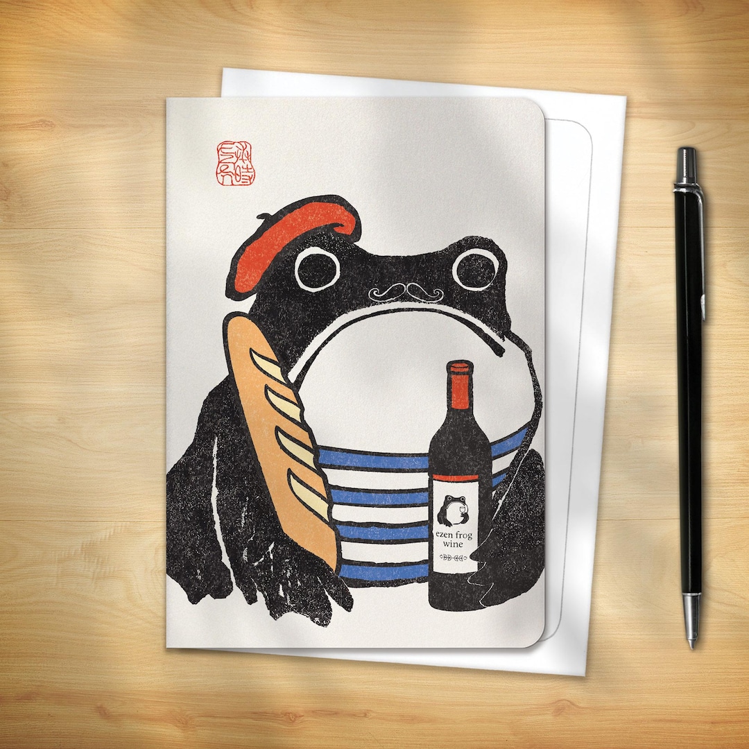 Greeting Card - French Ezen Frog - Etsy
