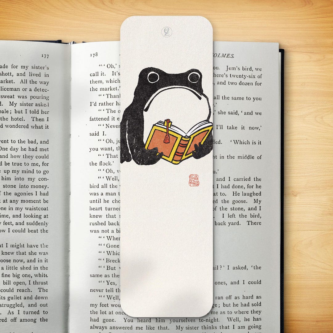 Japanese Bookmark - Book Reading Ezen Frog - Etsy