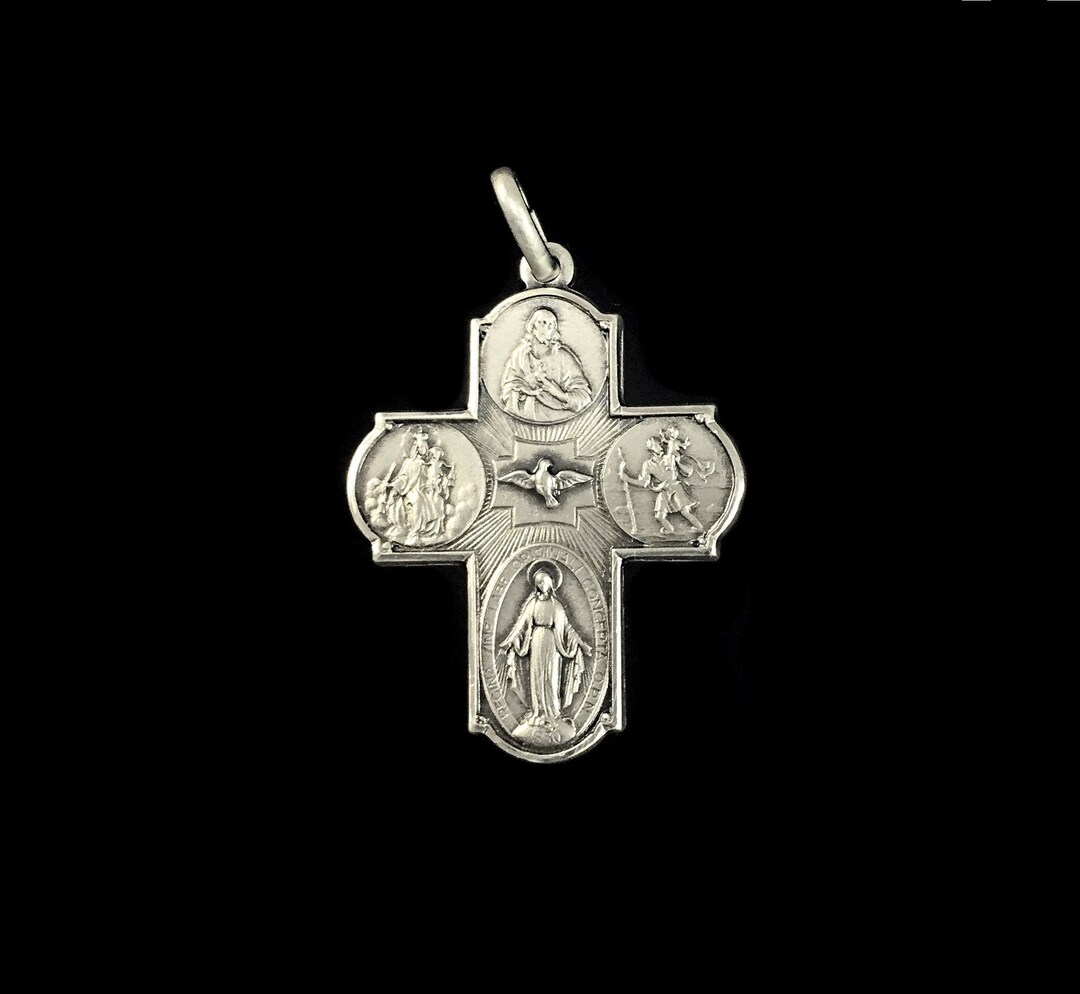 Scapular Cross 925 Silver 29mm Size 3D Design Pendant Cross - Etsy