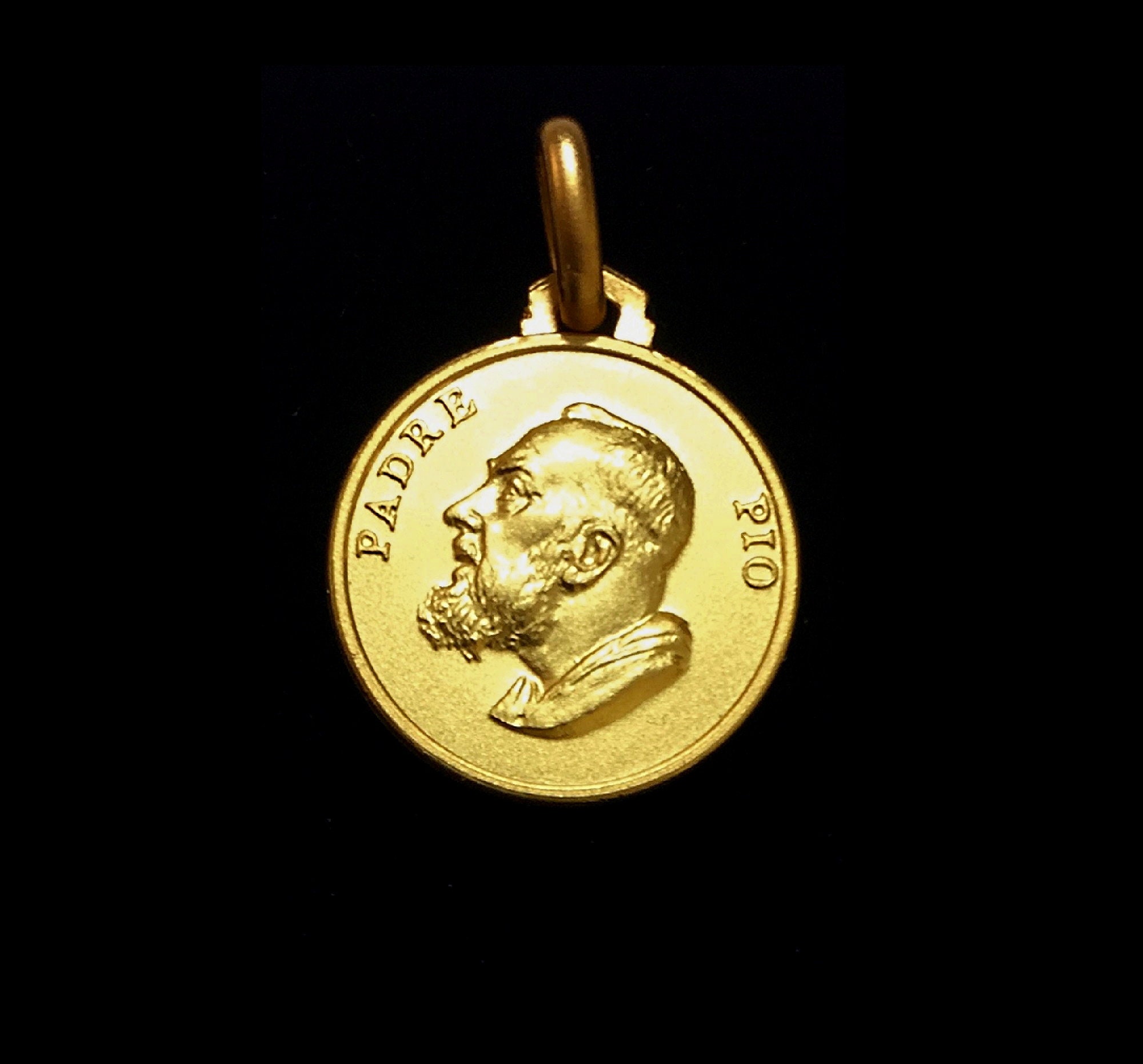 18K Yellow Gold Padre Pío Pendant 3D Design Pendant San Pío - Etsy