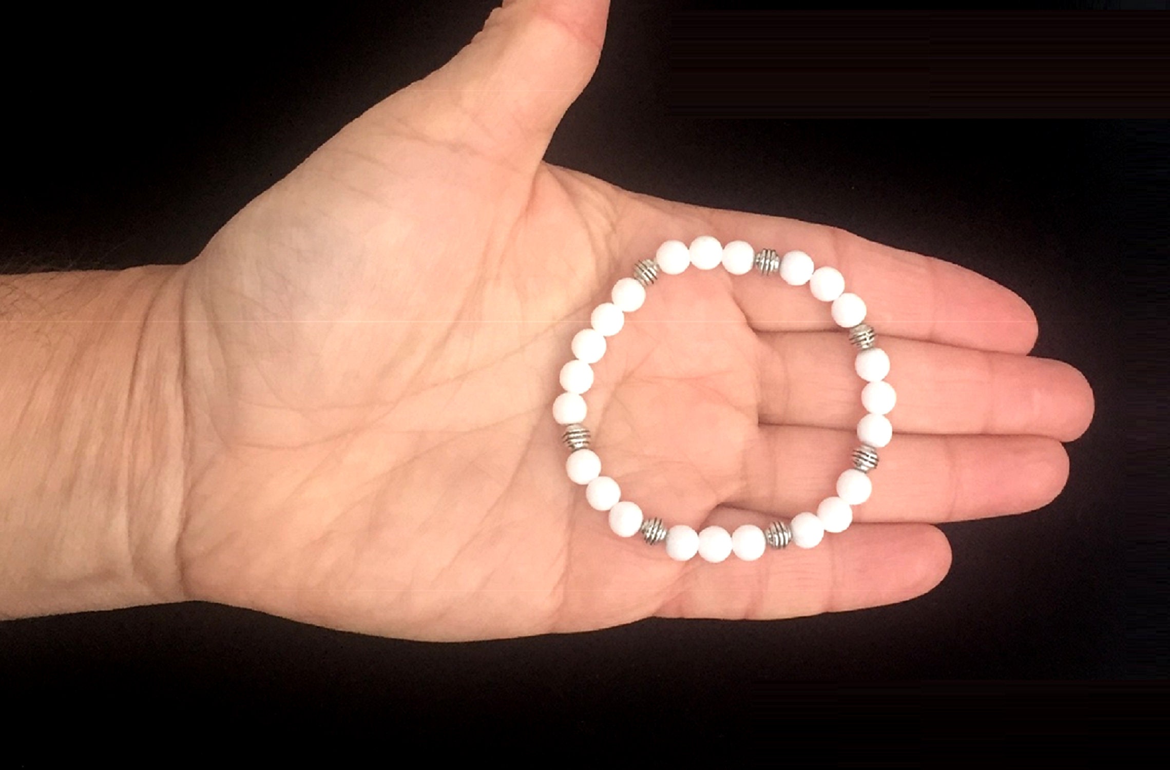 6mm witte albasten edelstenen Punk Rock Stretch handgemaakte - Etsy ...