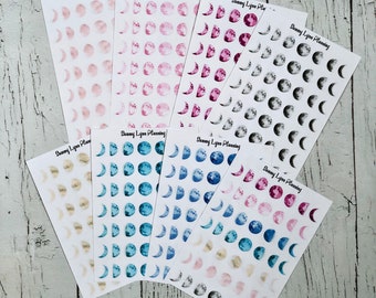 Moon Phase Stickers Vinyl Sticker Pack Fully Waterproof - Etsy