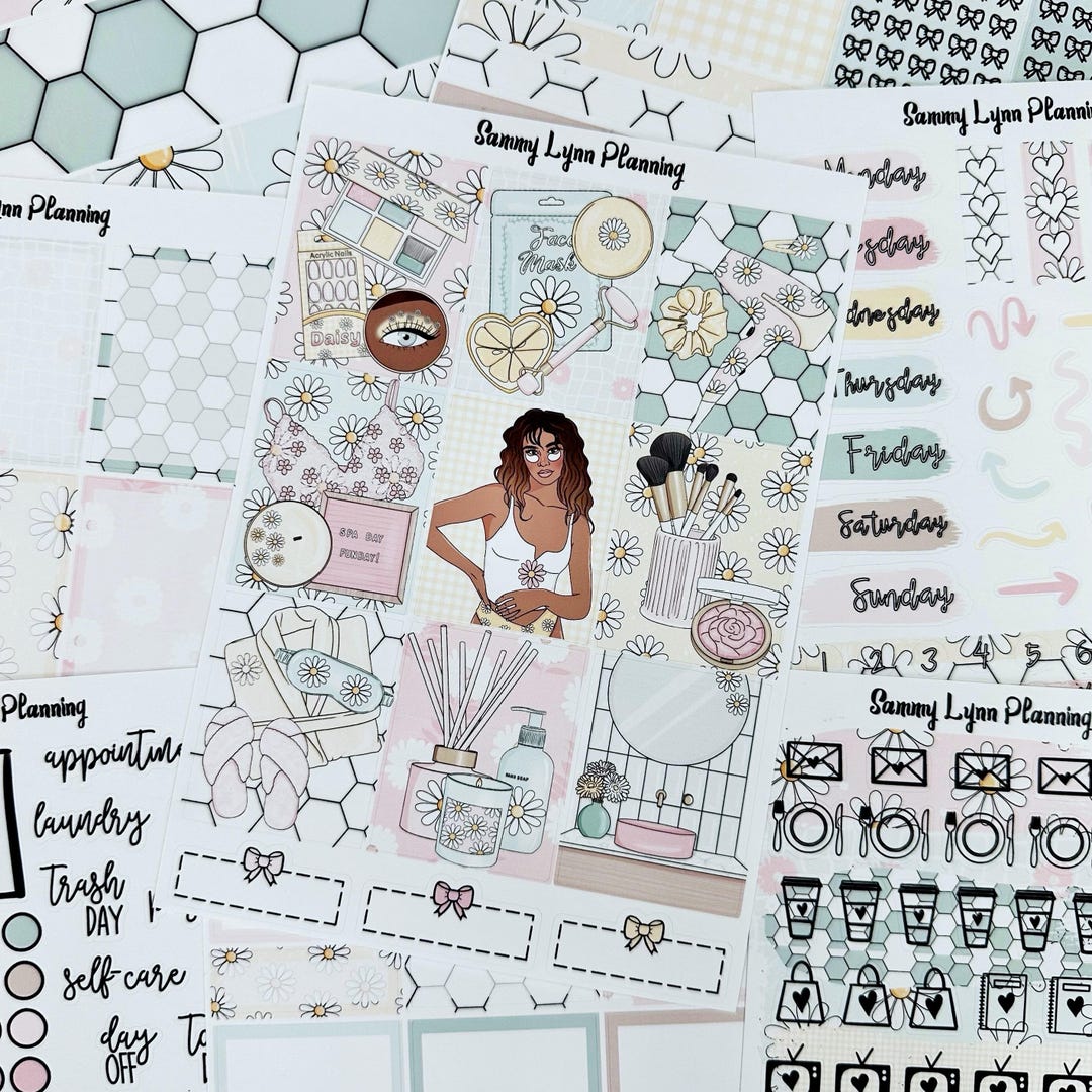 Daisy Spa Day Sticker Kit/a La Carte - Etsy