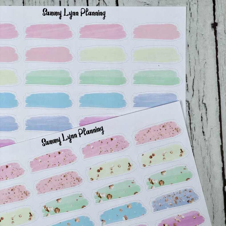 Pastel Rainbow Brush Stroke Stickers Brush Stroke Boxes - Etsy