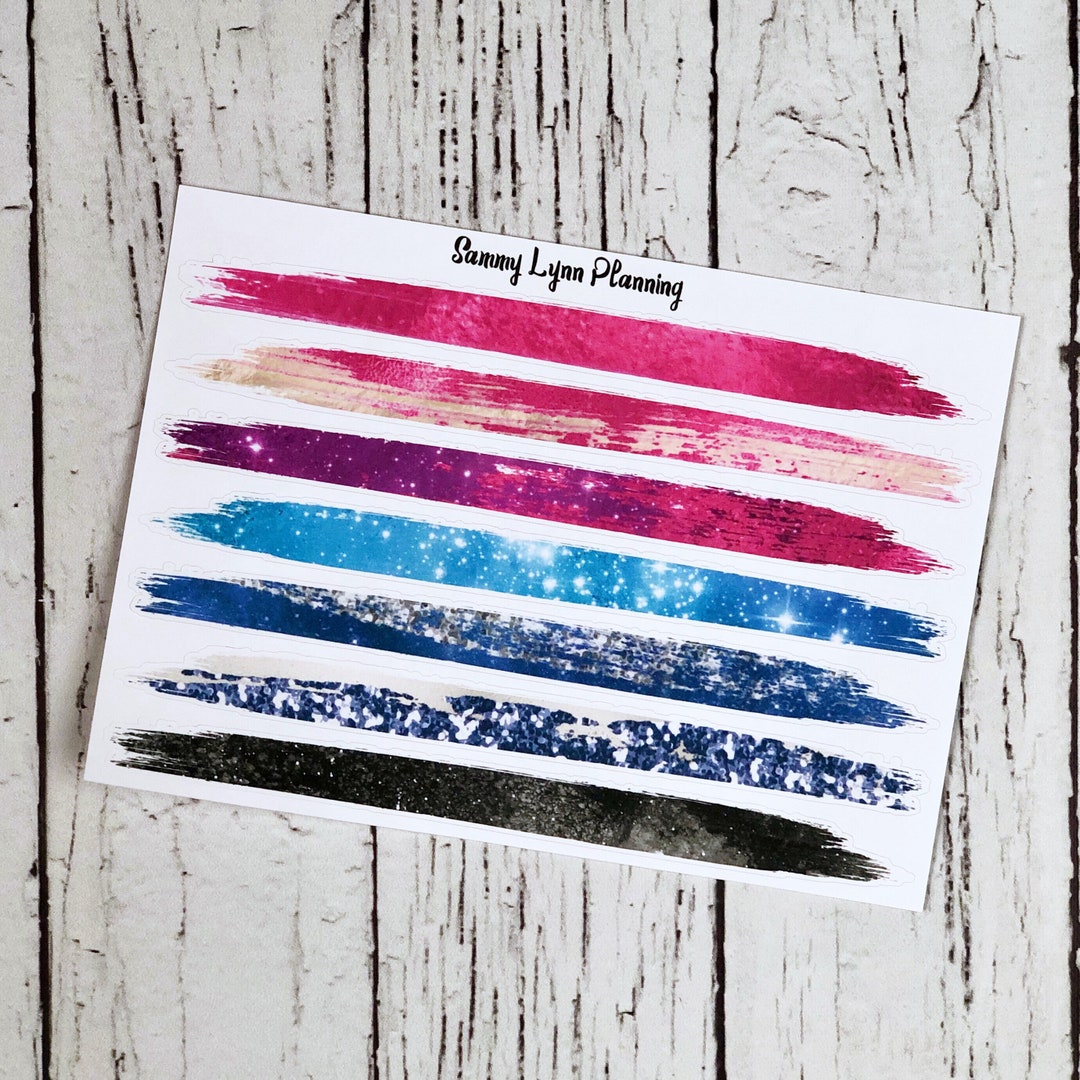 Galaxy Brush Stroke Stickers - Washi Strips - Etsy