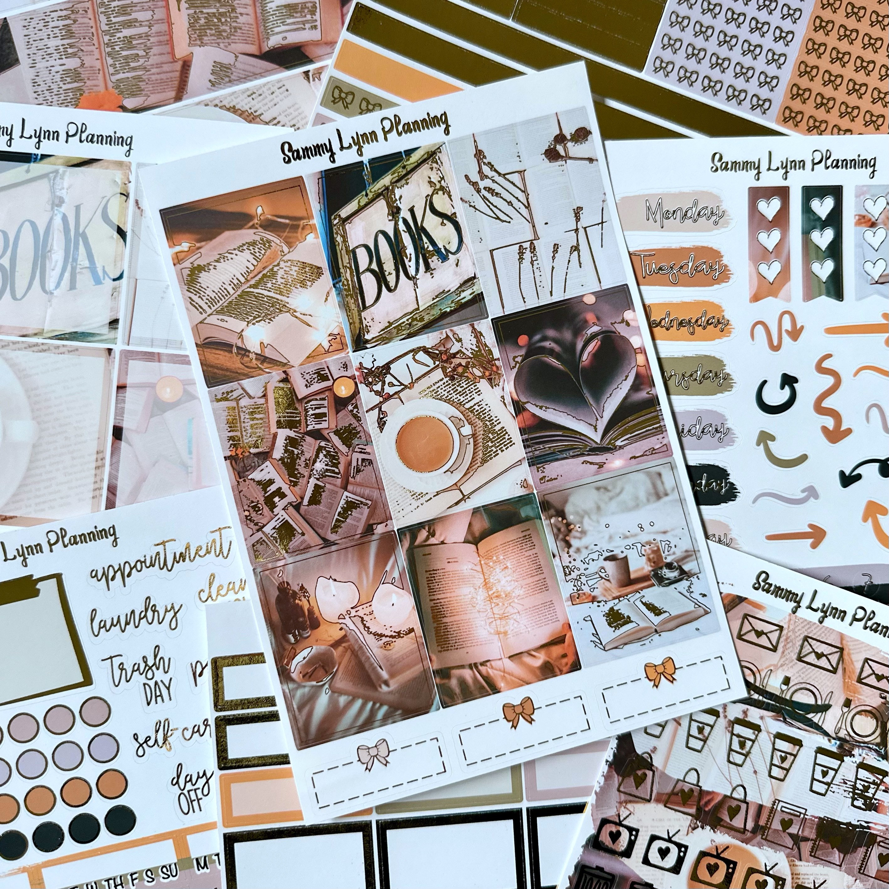 Cozy Reading Foil Weekly Sticker Kit - Etsy