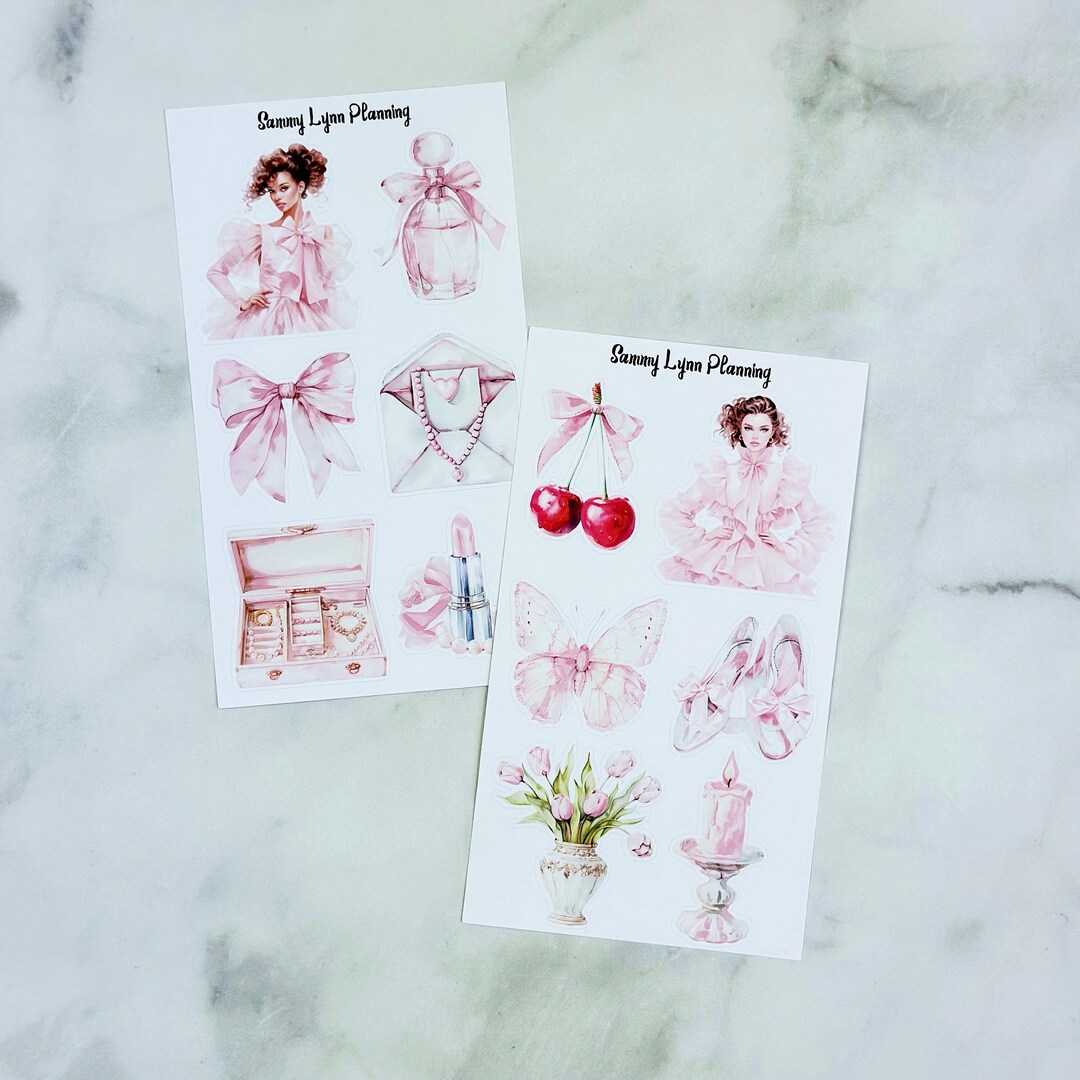 Pink Romance Deco Stickers - Etsy